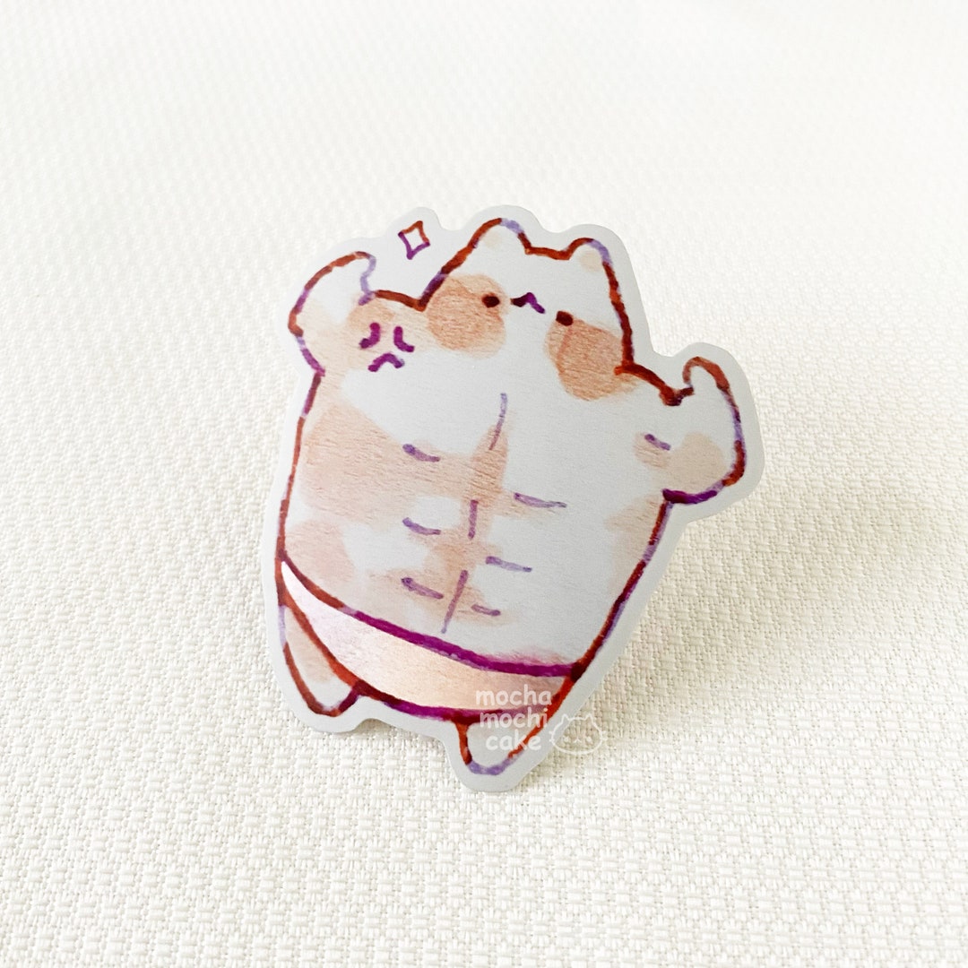 Buff Kitty Vinyl Sticker/ Matte Holographic/ Kawaii/ Die Cut/ Vinyl ...