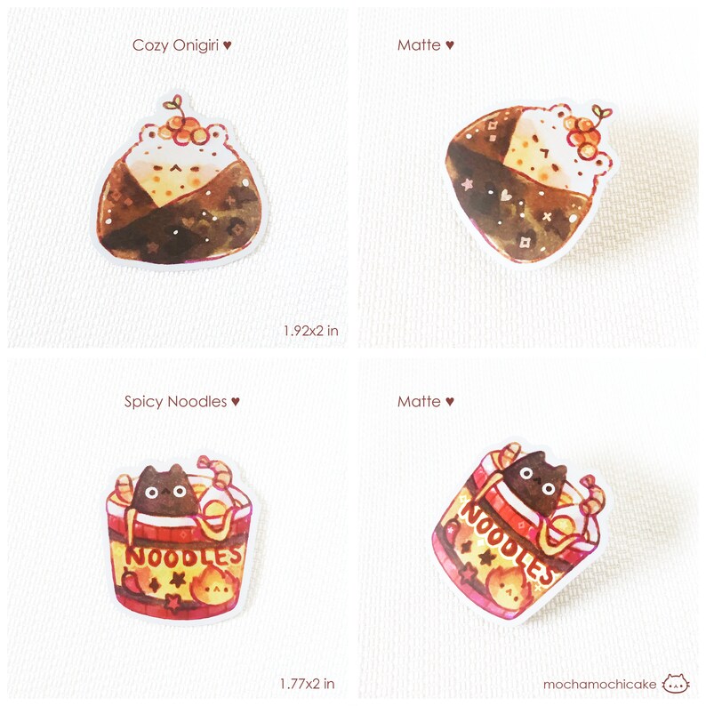 Cute Animal Foodies Stickers/ Matte/ Holographic/ Die Cut - Etsy