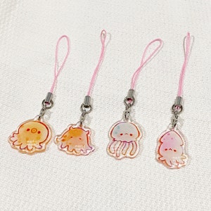 Cute Little Tentacle Friends Phone Charm Glitter Epoxy - Etsy