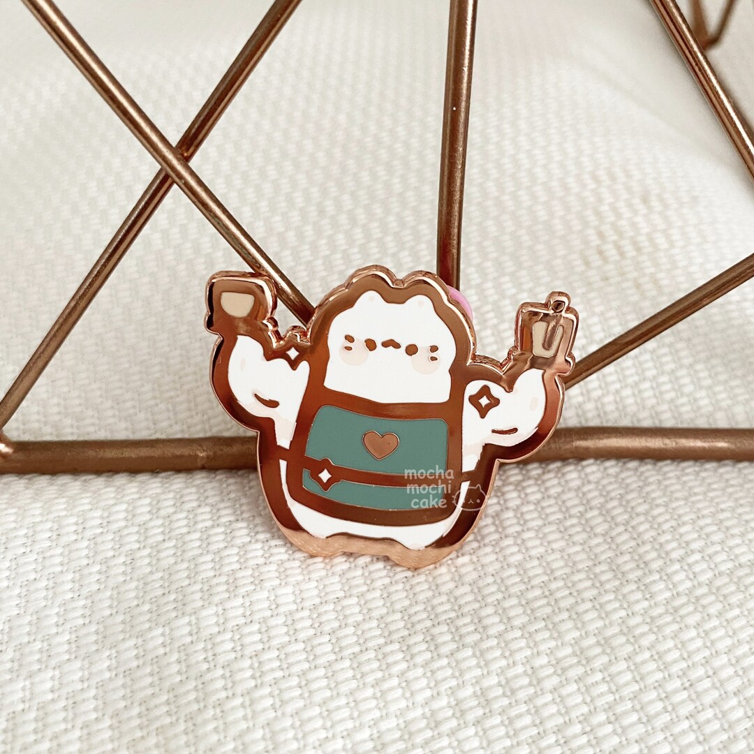 Buff Barista Kitty Hard Enamel Pin - Etsy