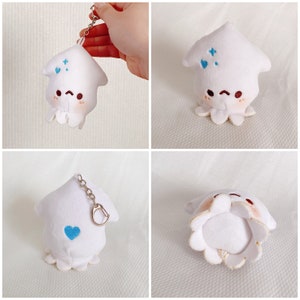 Cute Mochi Squid Plush Keychain - Etsy