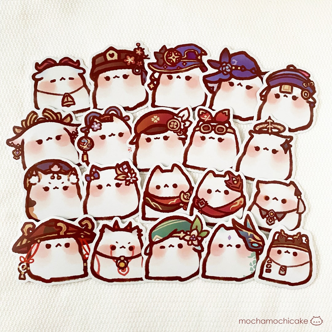 Mochi Genshin Impact Kitty Vinyl Stickers /waterproof/ Die Cut Stickers ...