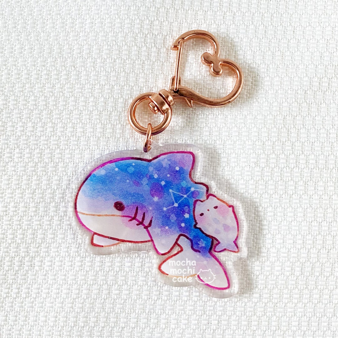 Cute Dreamy Shark Acrylic Keychain Glitter Epoxy - Etsy