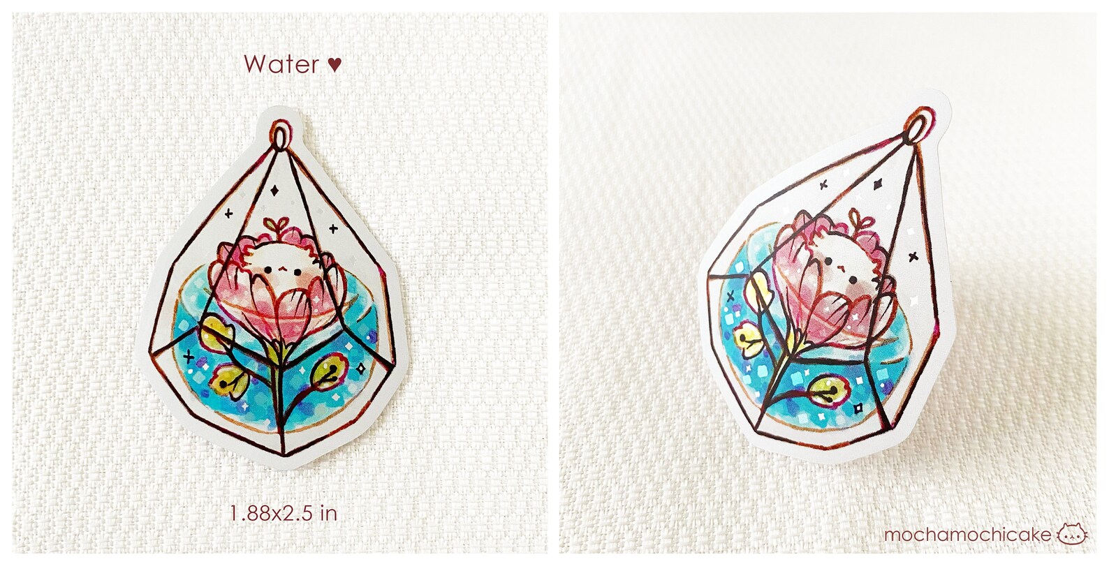 Cute Terrarium Stickers/ Matte Holographic/ Kawaii/ Die Cut - Etsy