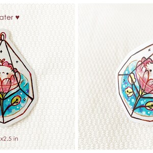 Cute Terrarium Stickers/ Matte Holographic/ Kawaii/ Die Cut Stickers ...