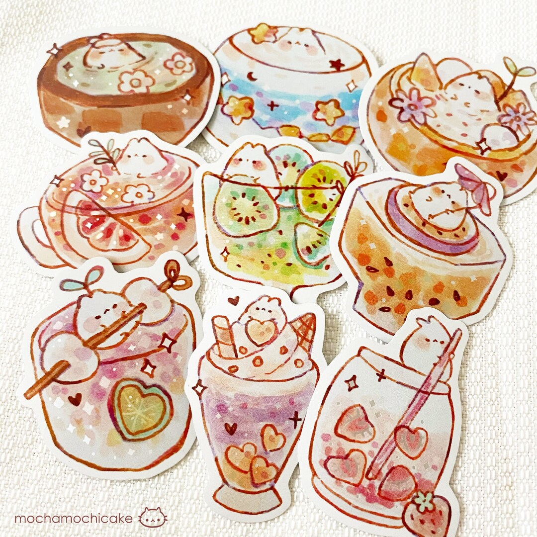 Cute Little Drinks Stickers/ Matte/ Holographic/ Die Cut - Etsy