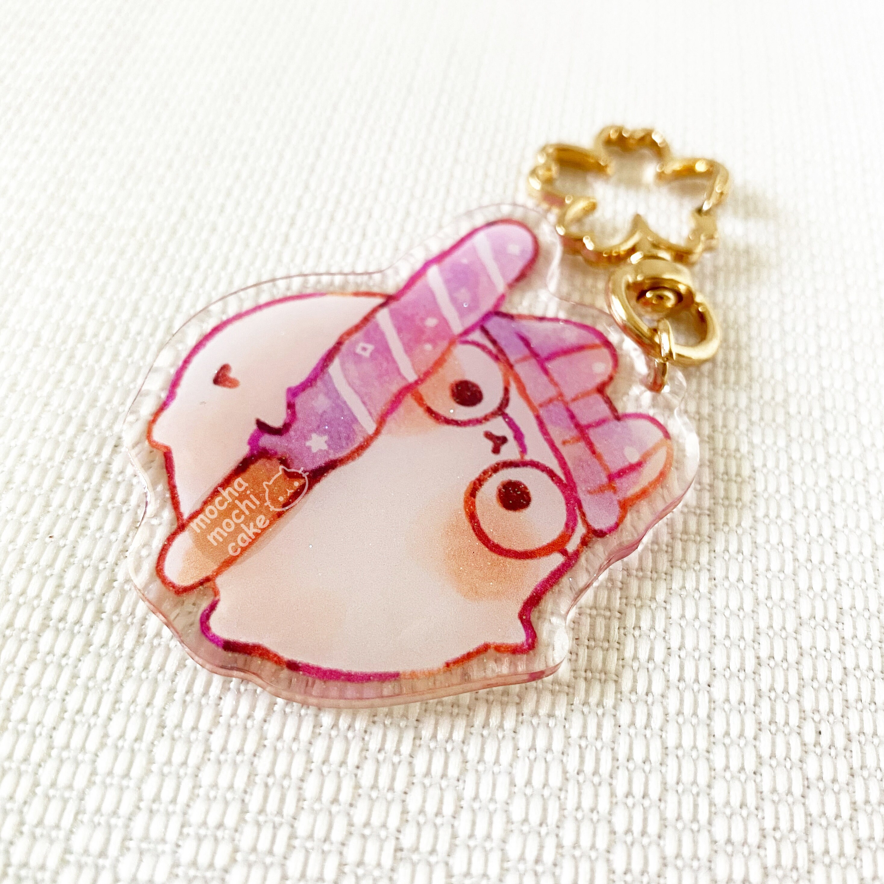 Cute Purple Pocky Cat Acrylic Keychain Glitter Epoxy - Etsy