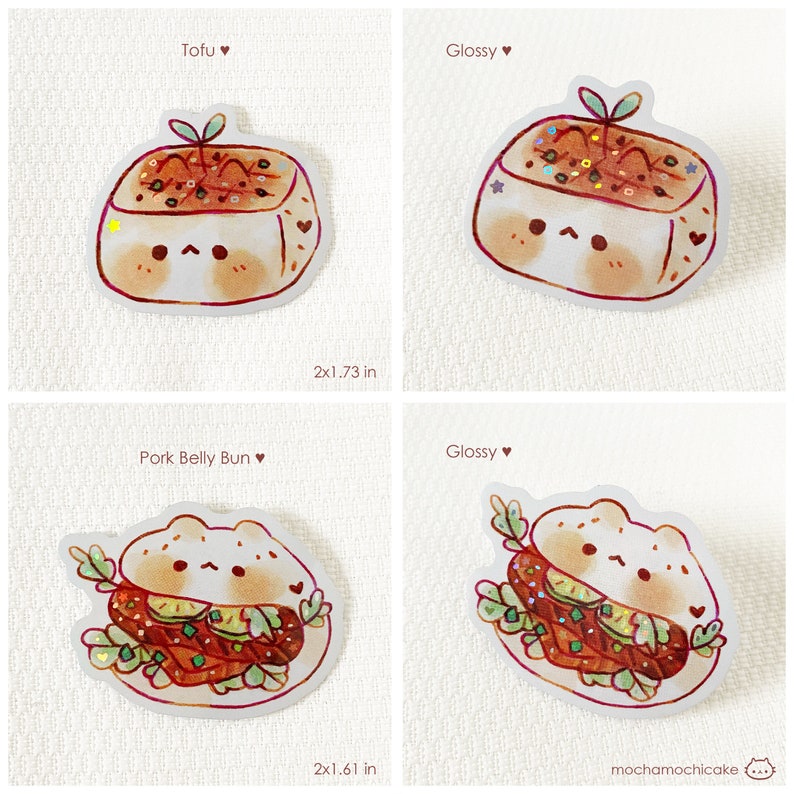 Cute Animal Foodies 2 Stickers/ Matte/ Holographic/ Die Cut - Etsy