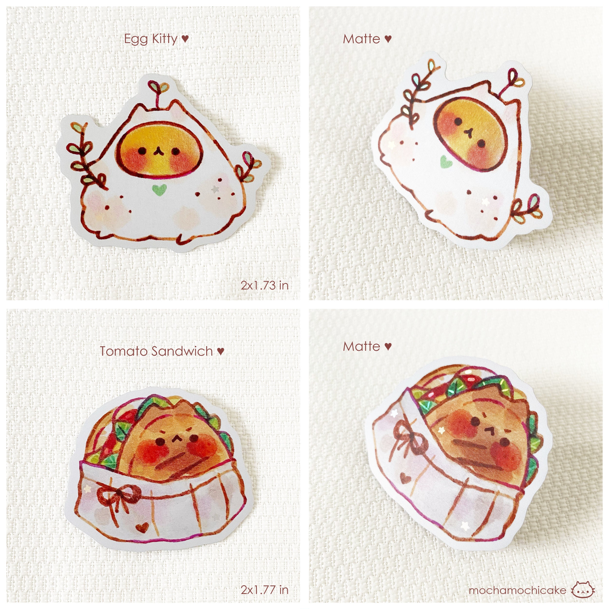 Cute Animal Foodies 2 Stickers/ Matte/ Holographic/ Die Cut - Etsy UK