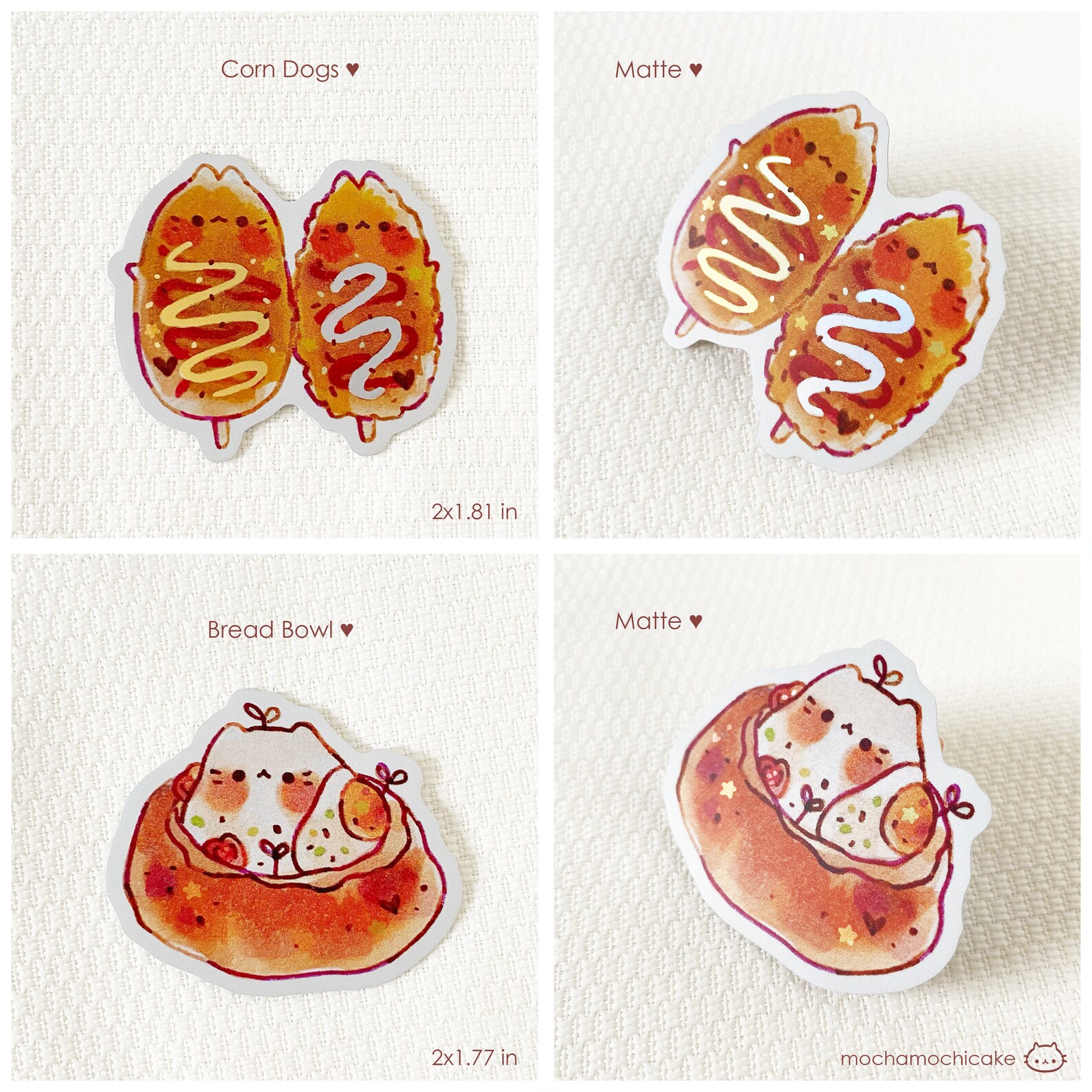 Cute Animal Foodies 2 Stickers/ Matte/ Holographic/ Die Cut - Etsy