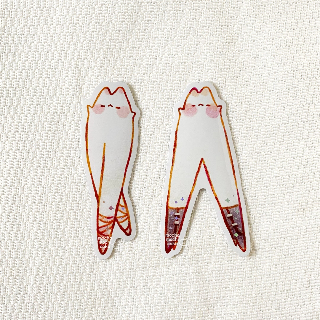 Long Legs Kitties Vinyl Sticker Set/ Holographic/ Die Cut Stickers ...