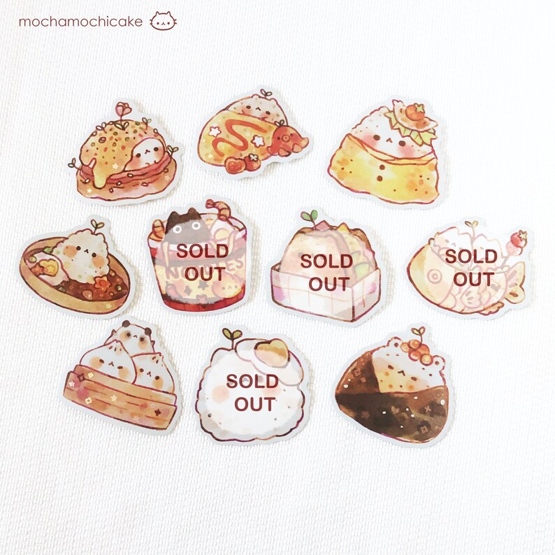 Cute Animal Foodies Stickers/ Matte/ Holographic/ Die Cut - Etsy
