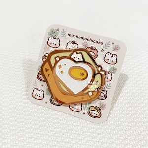 Cute Glittery Egg Toast Hard Enamel Pin - Etsy