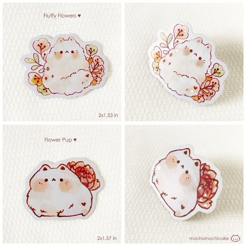 Cute Chonky Animals 4 Stickers/ Matte/ Holographic/ Die Cut Stickers ...