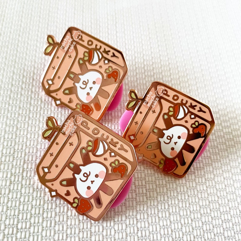 Cute Strawberry Pocky Hard Enamel Pin - Etsy
