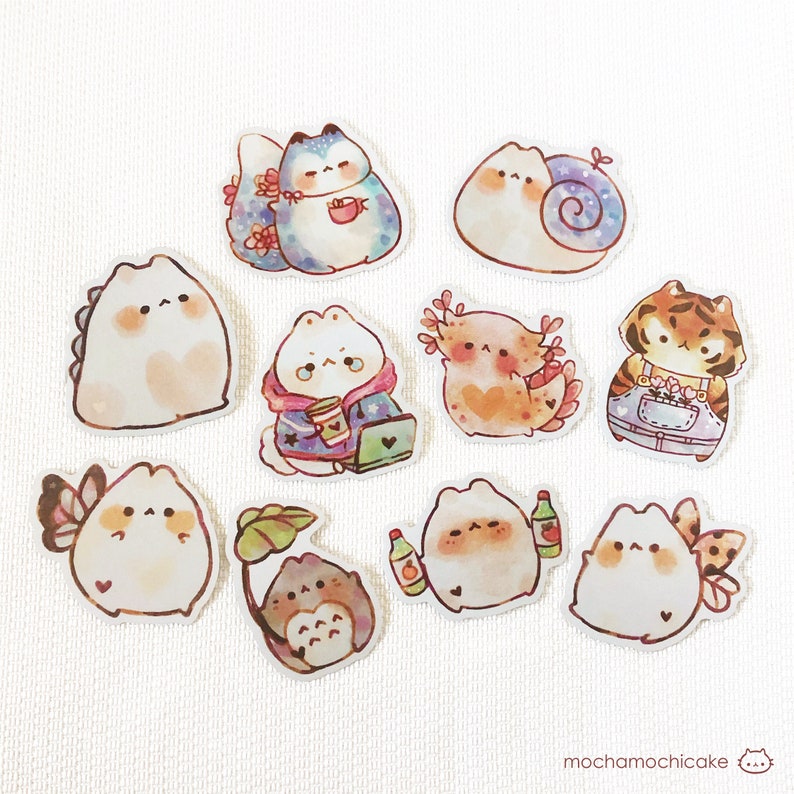 Cute Chonky Animals 3 Stickers/ Matte/ Holographic/ Die Cut - Etsy