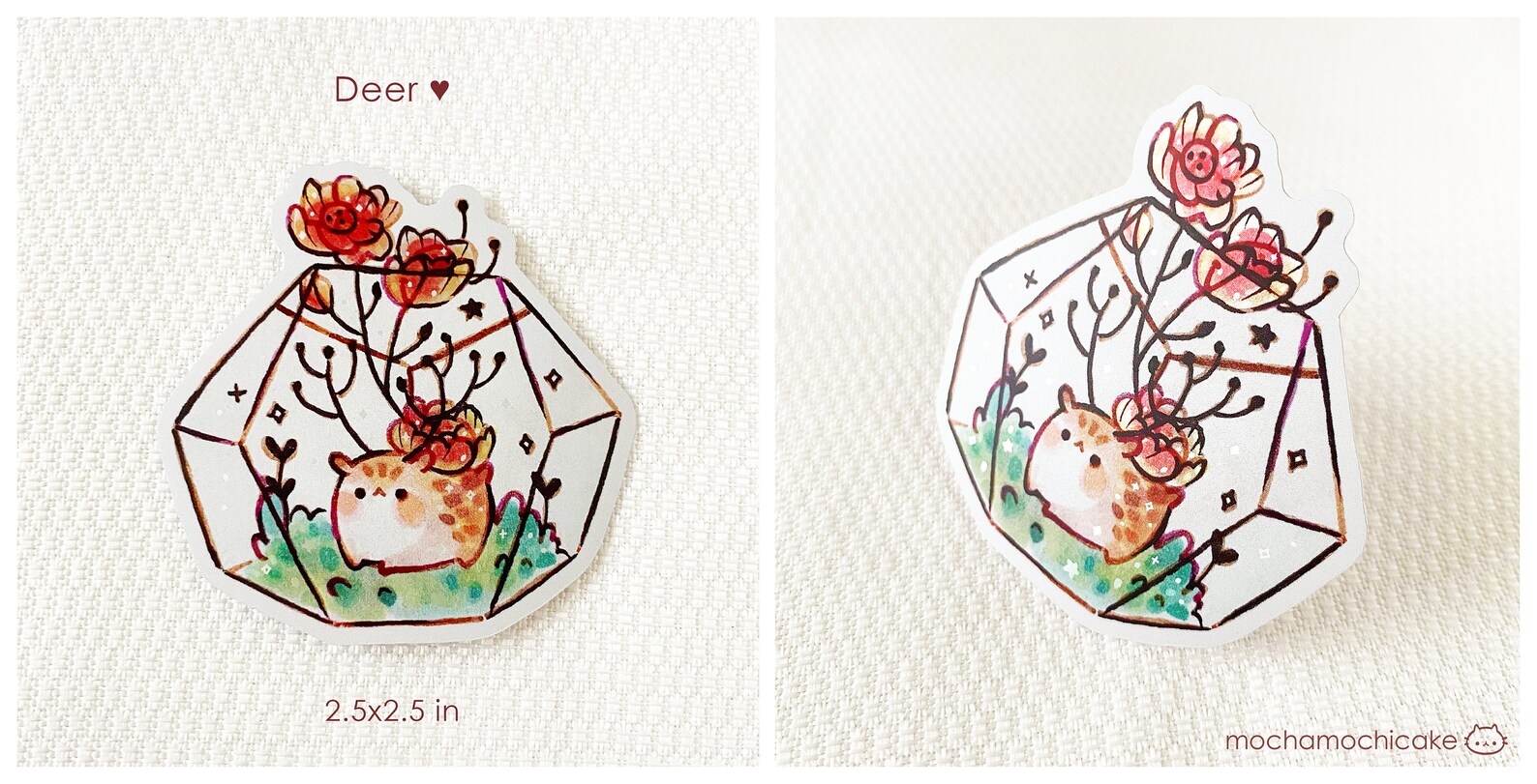 Cute Terrarium Stickers/ Matte Holographic/ Kawaii/ Die Cut - Etsy
