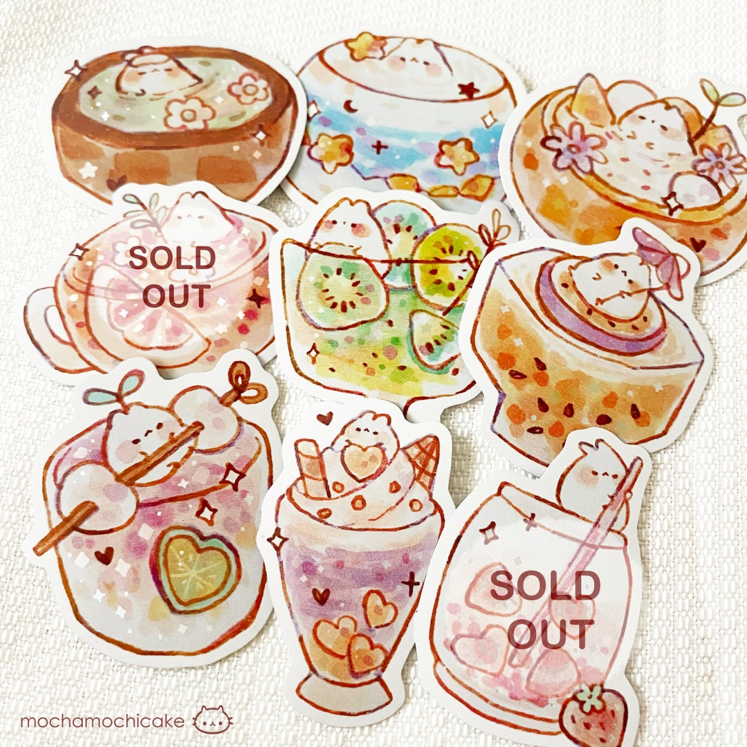 Cute Little Drinks Stickers/ Matte/ Holographic/ Die Cut Stickers ...