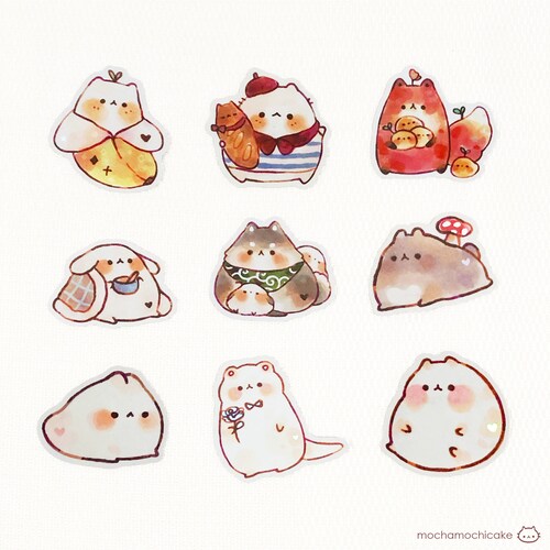 Cute Animal Foodies 2 Stickers/ Matte/ Holographic/ Die Cut - Etsy