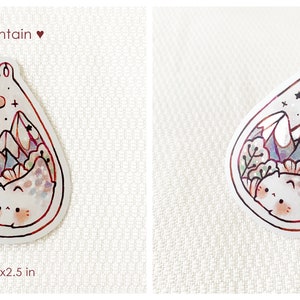Cute Terrarium Stickers/ Matte Holographic/ Kawaii/ Die Cut Stickers ...