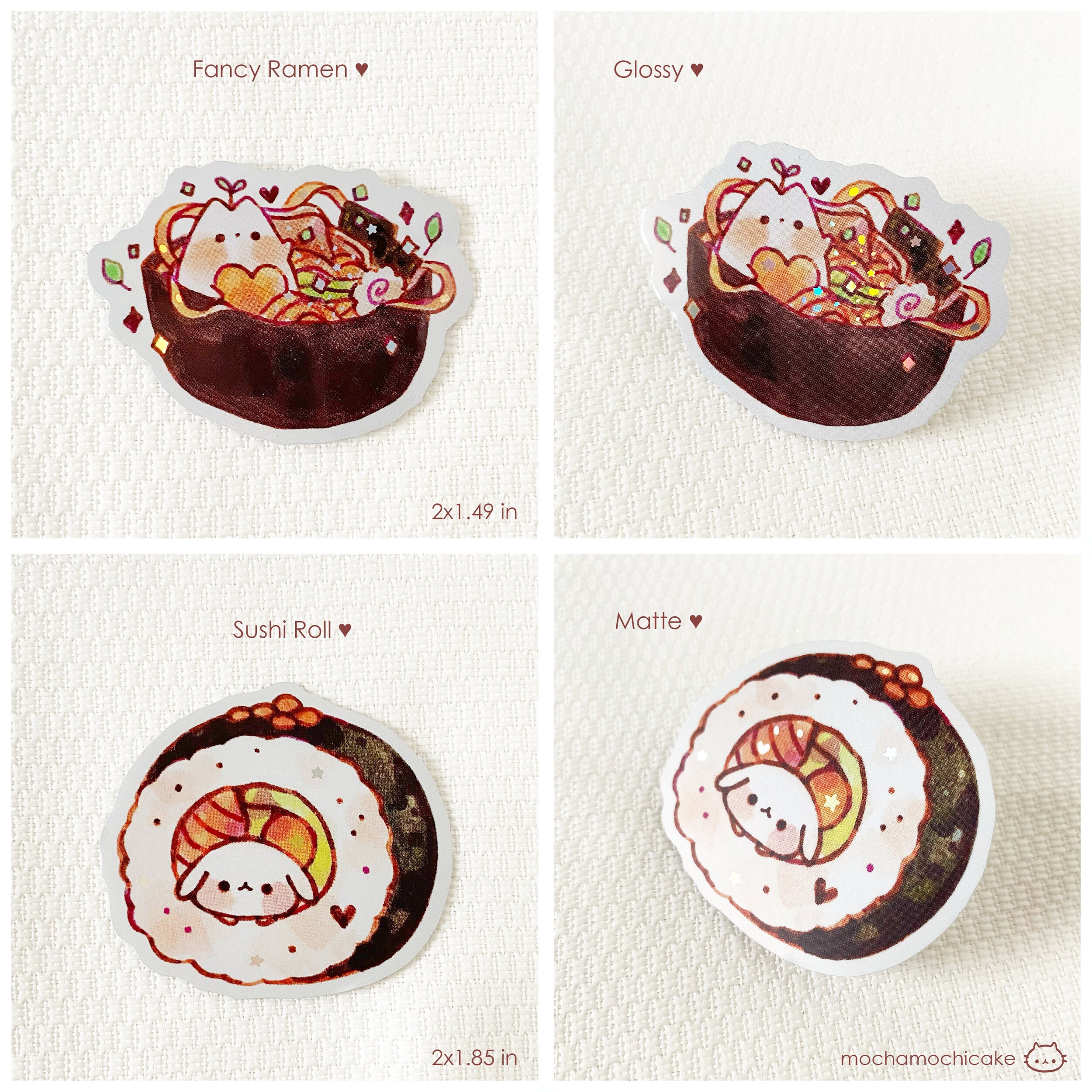 Cute Animal Foodies 2 Stickers/ Matte/ Holographic/ Die Cut - Etsy UK