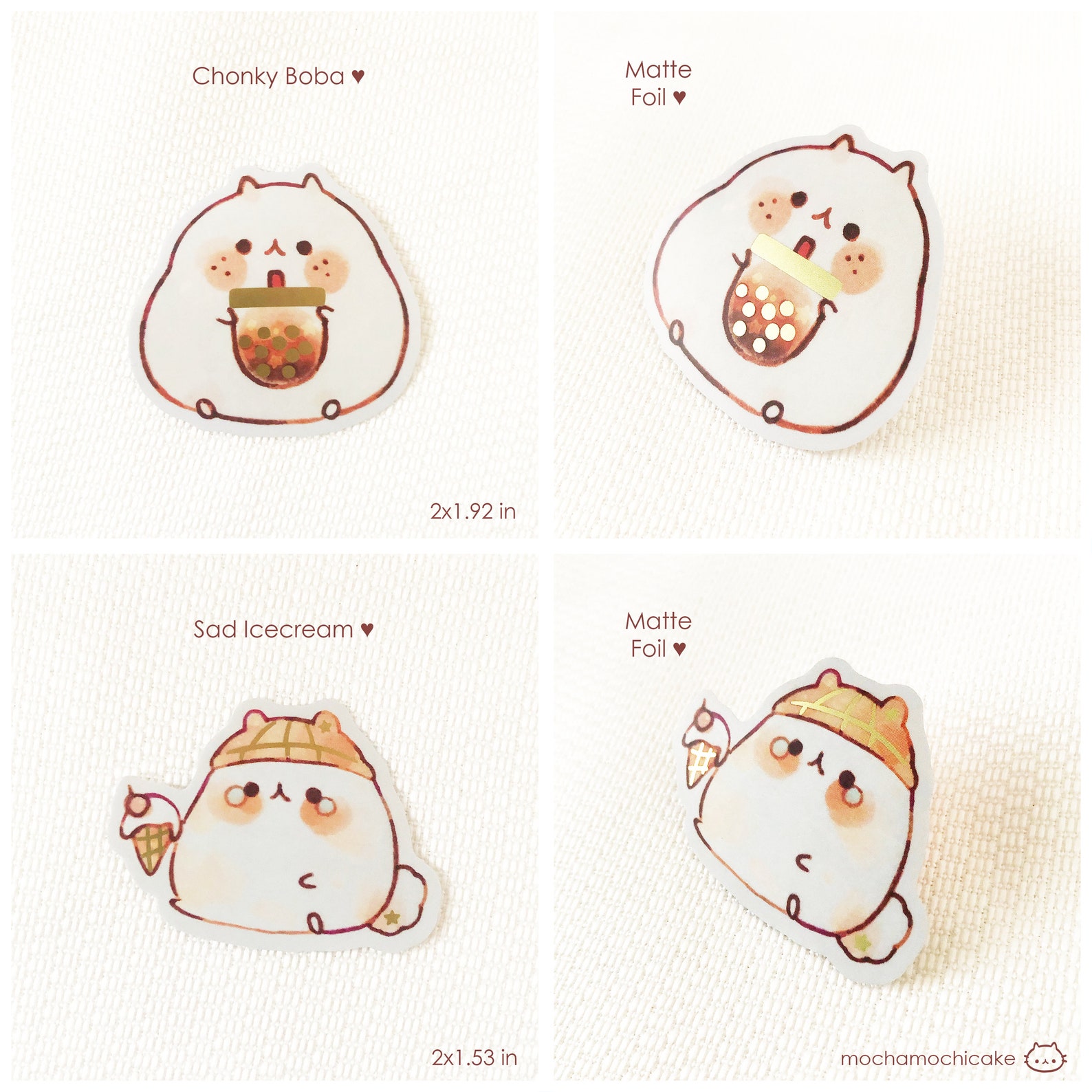 Cute Chonky Animals Stickers/ Gold Foil/ Die Cut Stickers/ | Etsy