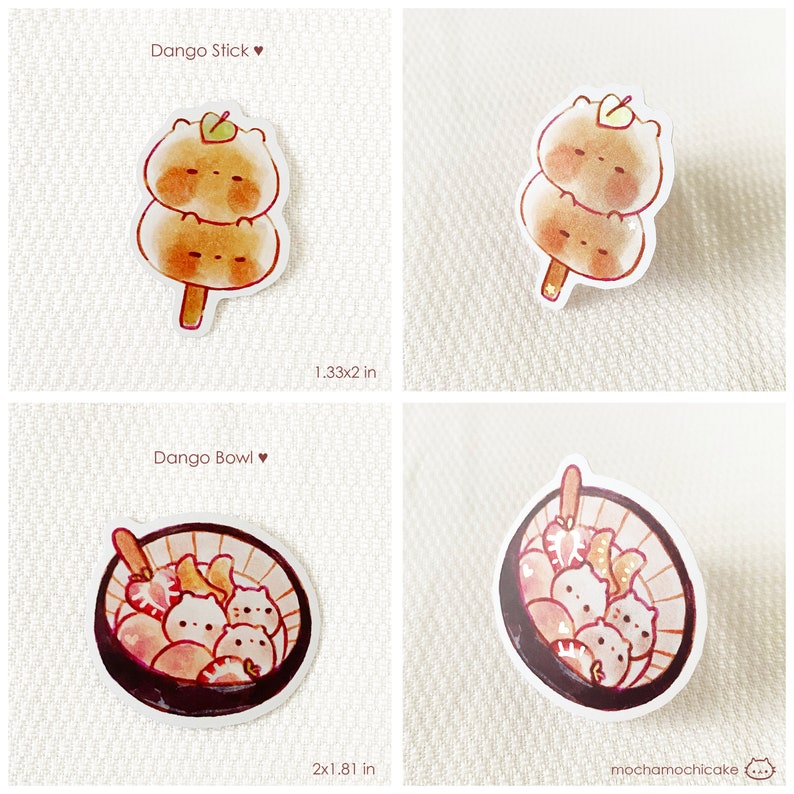 Cute Animal Desserts 6 Stickers/ Matte/ Holographic/ Die Cut - Etsy
