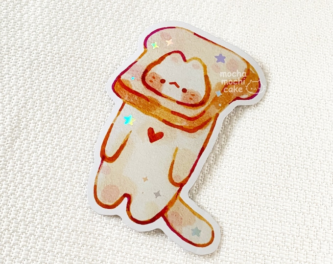 Bread Head Kitty Vinyl Sticker/ Holographic/ Die Cut Stickers/ Laptop ...