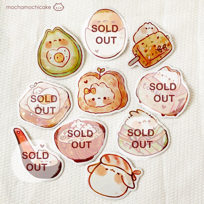 Cute Animal Foodies 3 Stickers/ Matte/ Holographic/ Die Cut Stickers ...