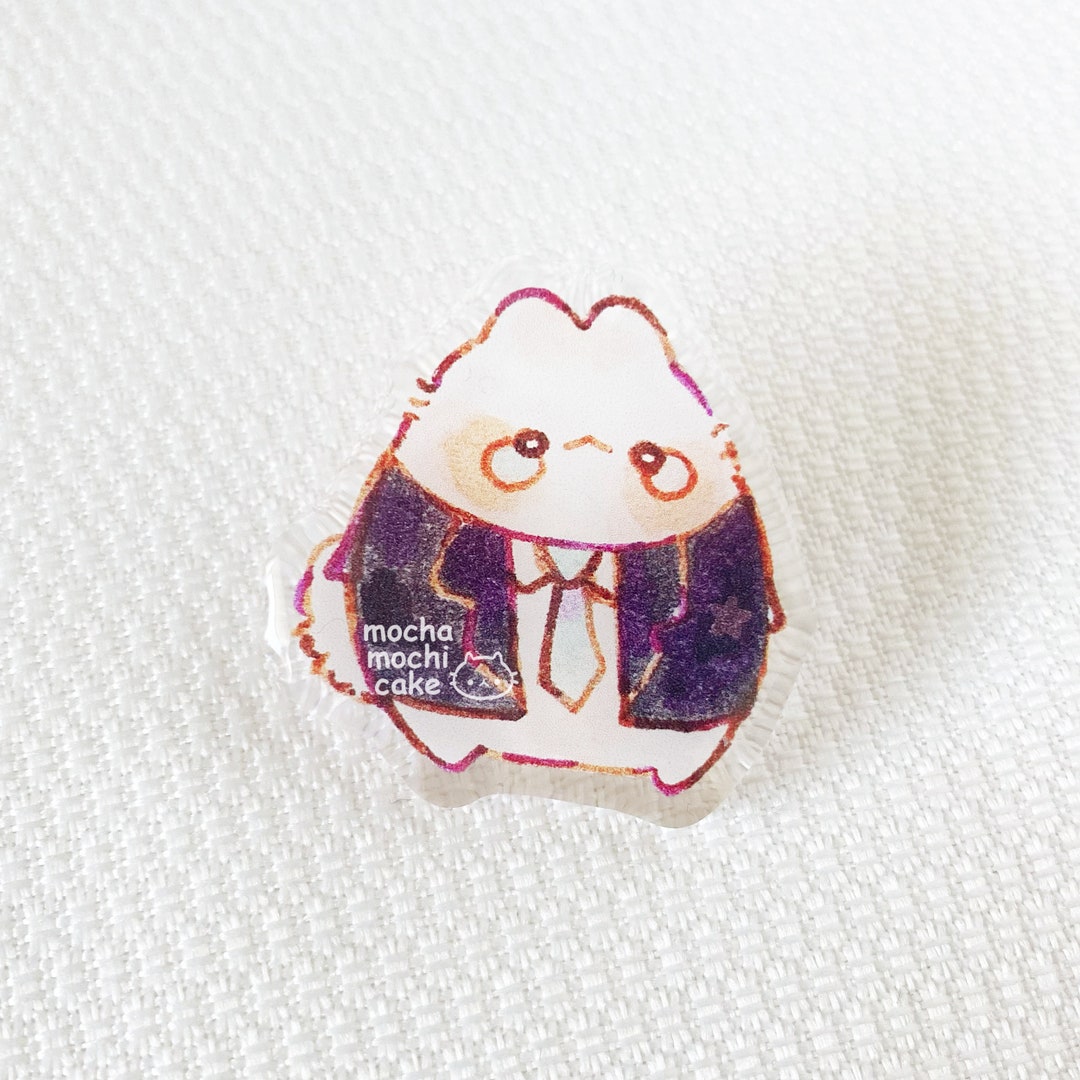 Cute Corporate Working Bunny Acrylic Pin / Crying Networking ...