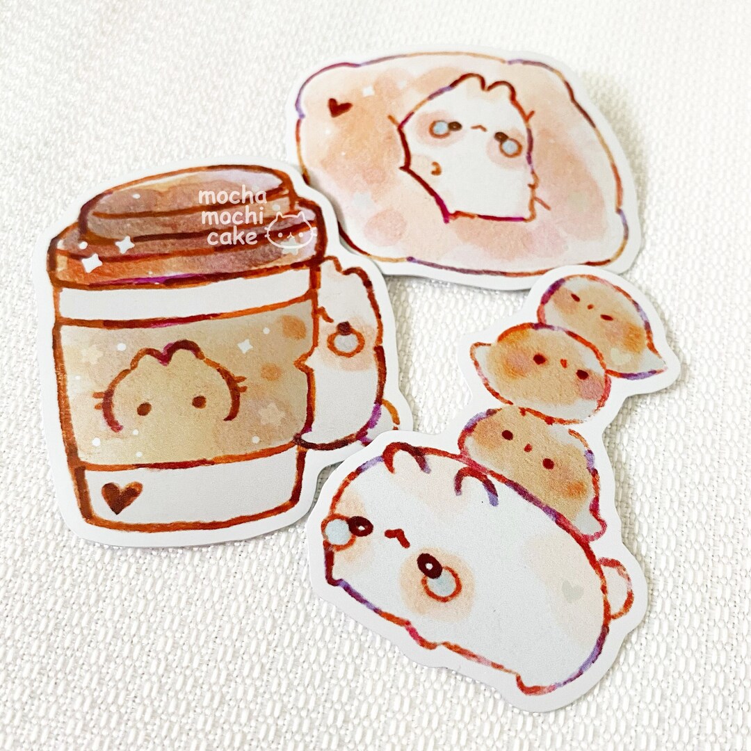 Cute Crying Stressed Bunny Life Stickers/ Matte Holographic/ Kawaii ...