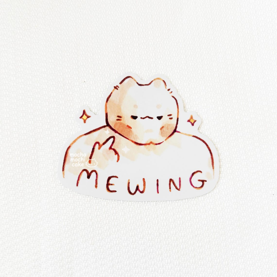 Mewing Cat Perfect Jawline Vinyl Sticker/ Matte Holographic/ Die Cut ...
