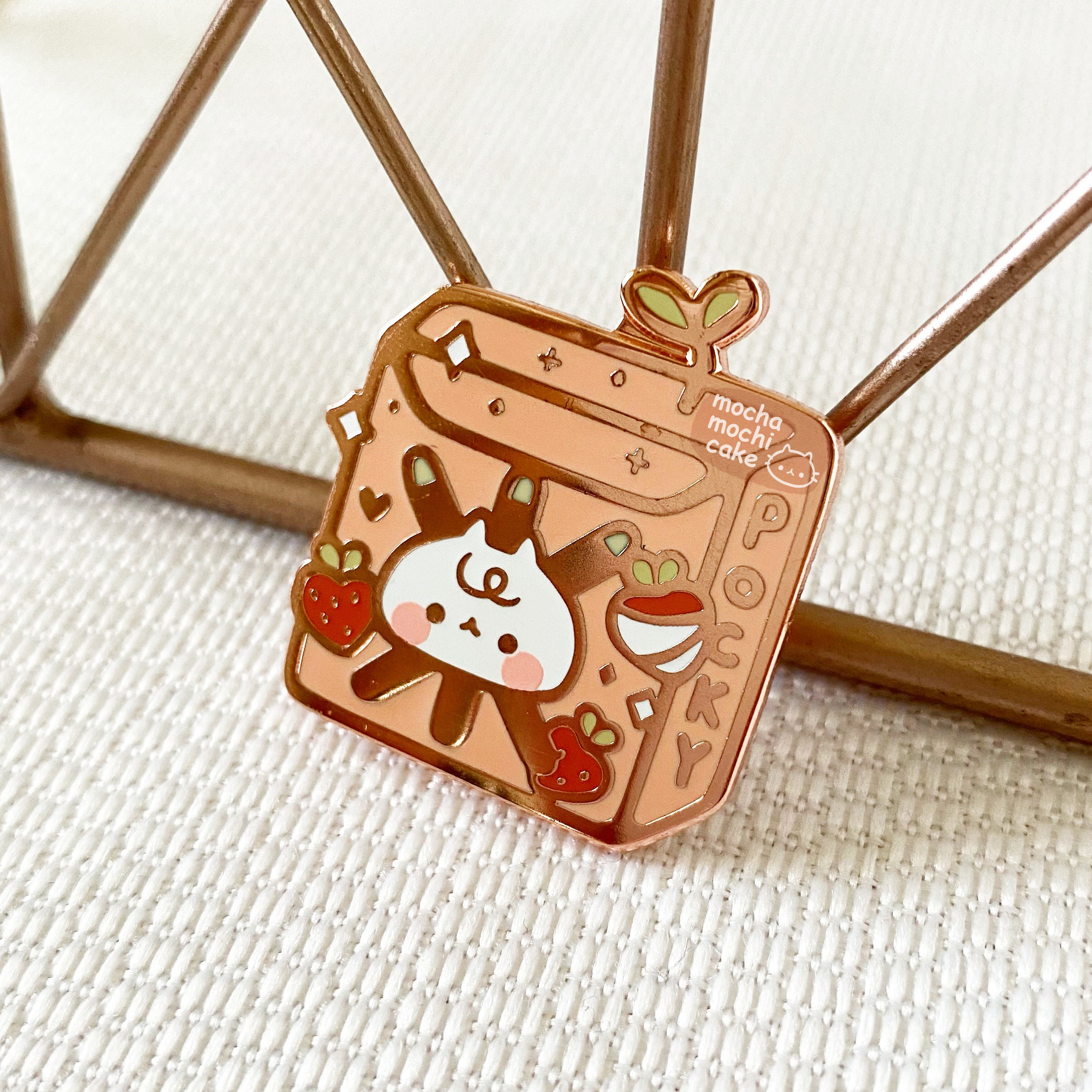 Cute Strawberry Pocky Hard Enamel Pin - Etsy