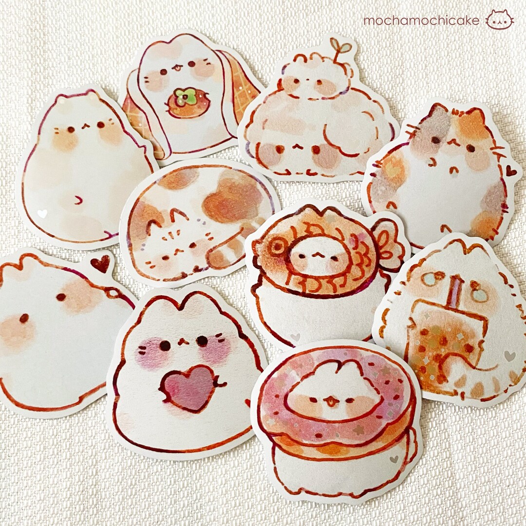 Cute Chonky Animals 5 Stickers/ Matte/ Holographic/ Die Cut Stickers ...