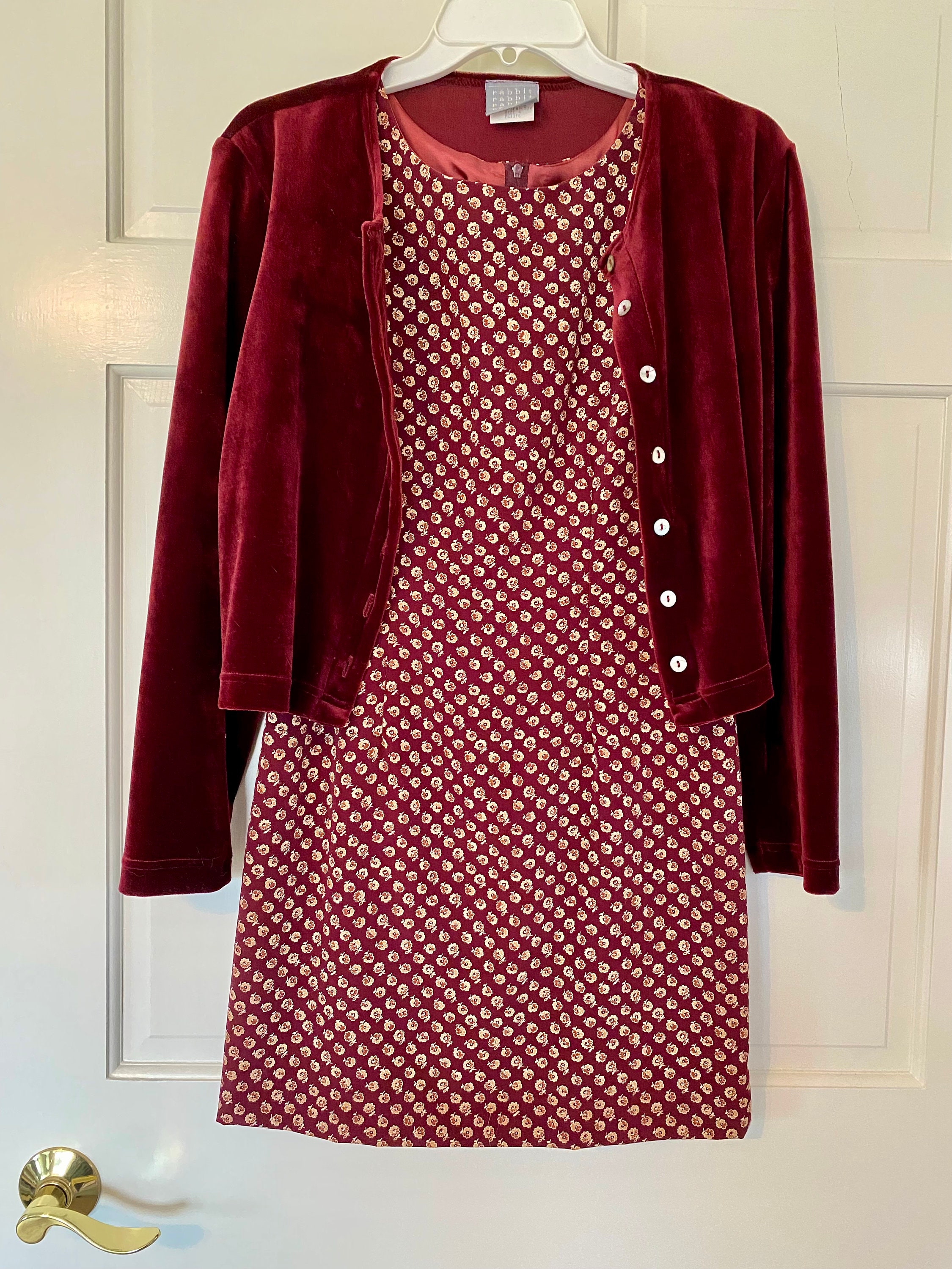 Vintage Rabbit Rabbit Rabbit Dress and Short Jacket Ensemble - Etsy