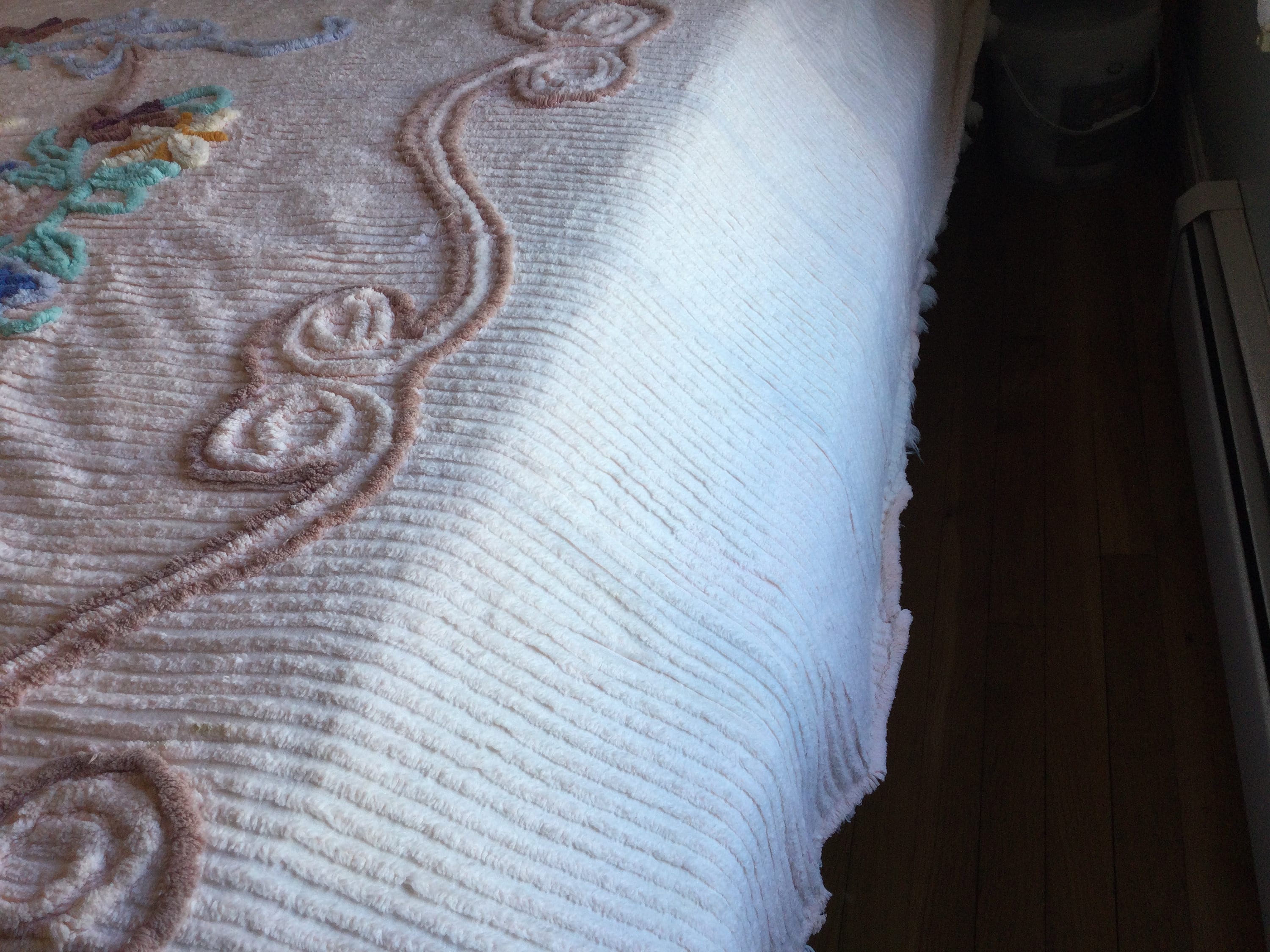 Vintage Chenille Bedspread Peach Basket Bedspread - Etsy