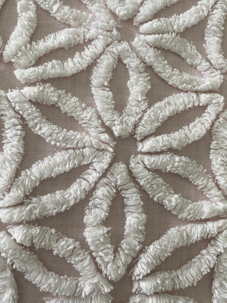Vintage Pink Daisy Chenille Bedspread - Hofmann 1960s - Etsy