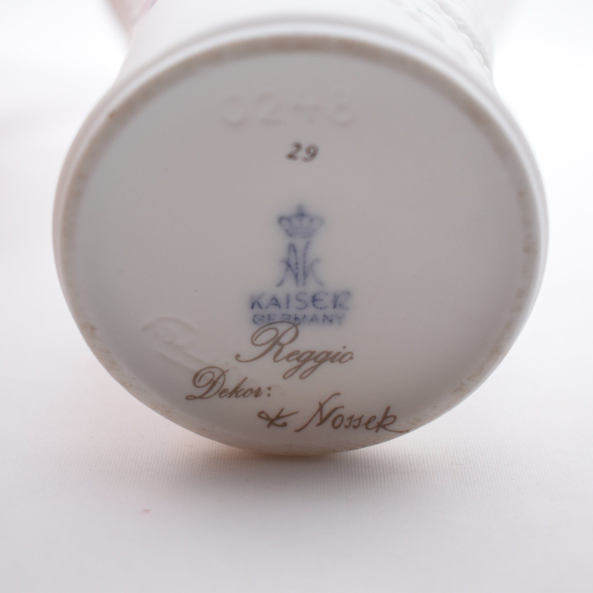 Vintage M Frey Porcelain White Vase Kaiser Germany White Bisque Deco ...