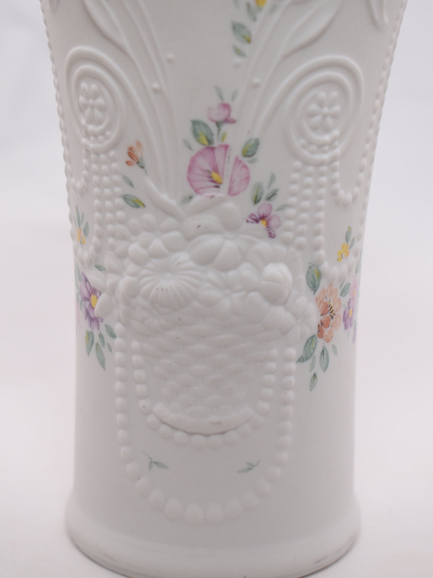 Vintage M Frey Porcelain White Vase Kaiser Germany White Bisque Deco ...