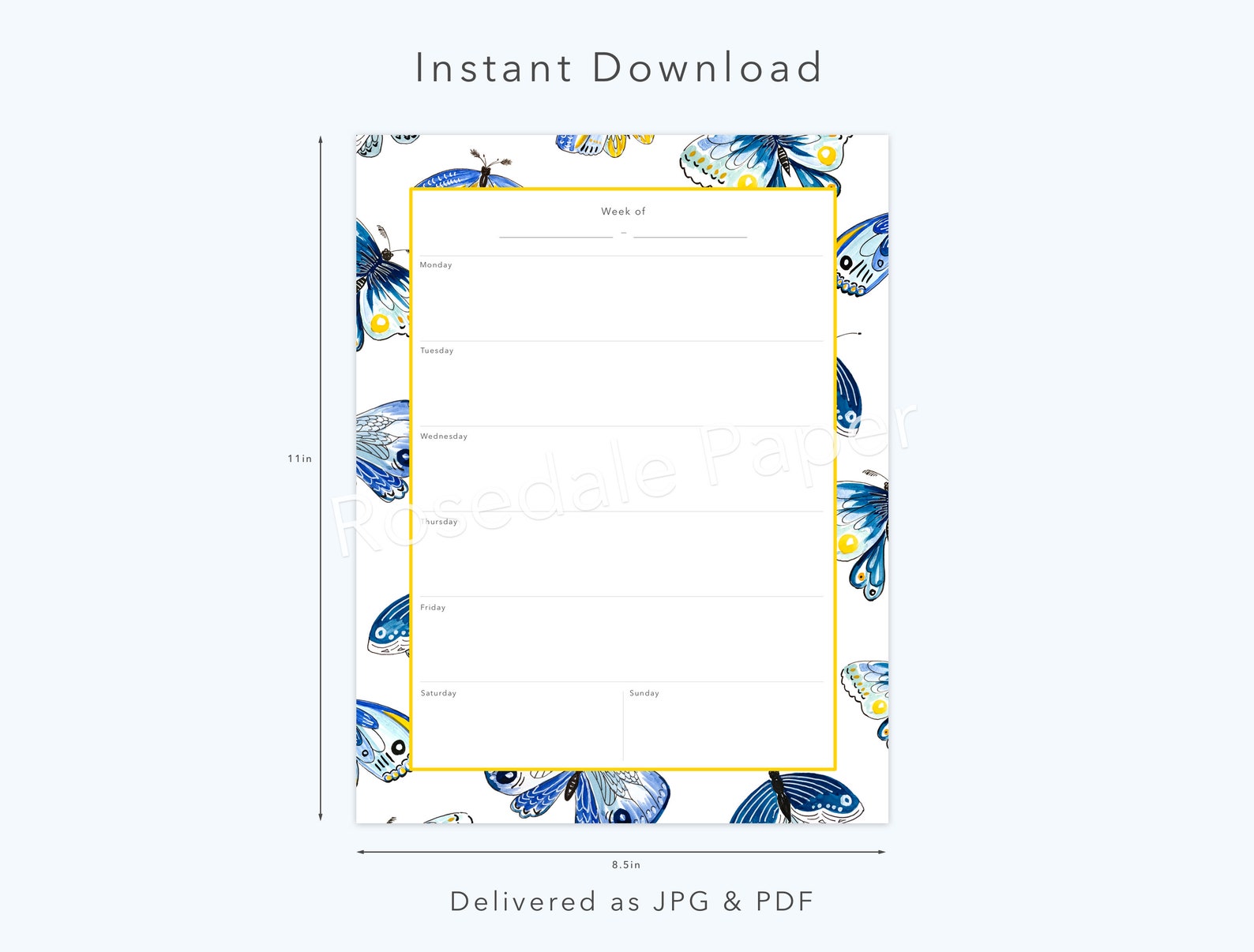 Printable Weekly Planner, 8.5x11 Weekly Meal Prep Planner ...