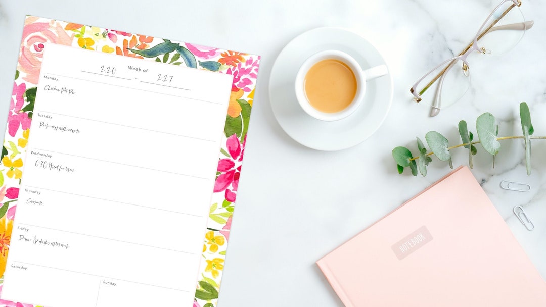 Printable Weekly Planner, 8.5x11 or 11x8.5 Weekly Meal Prep Planner ...