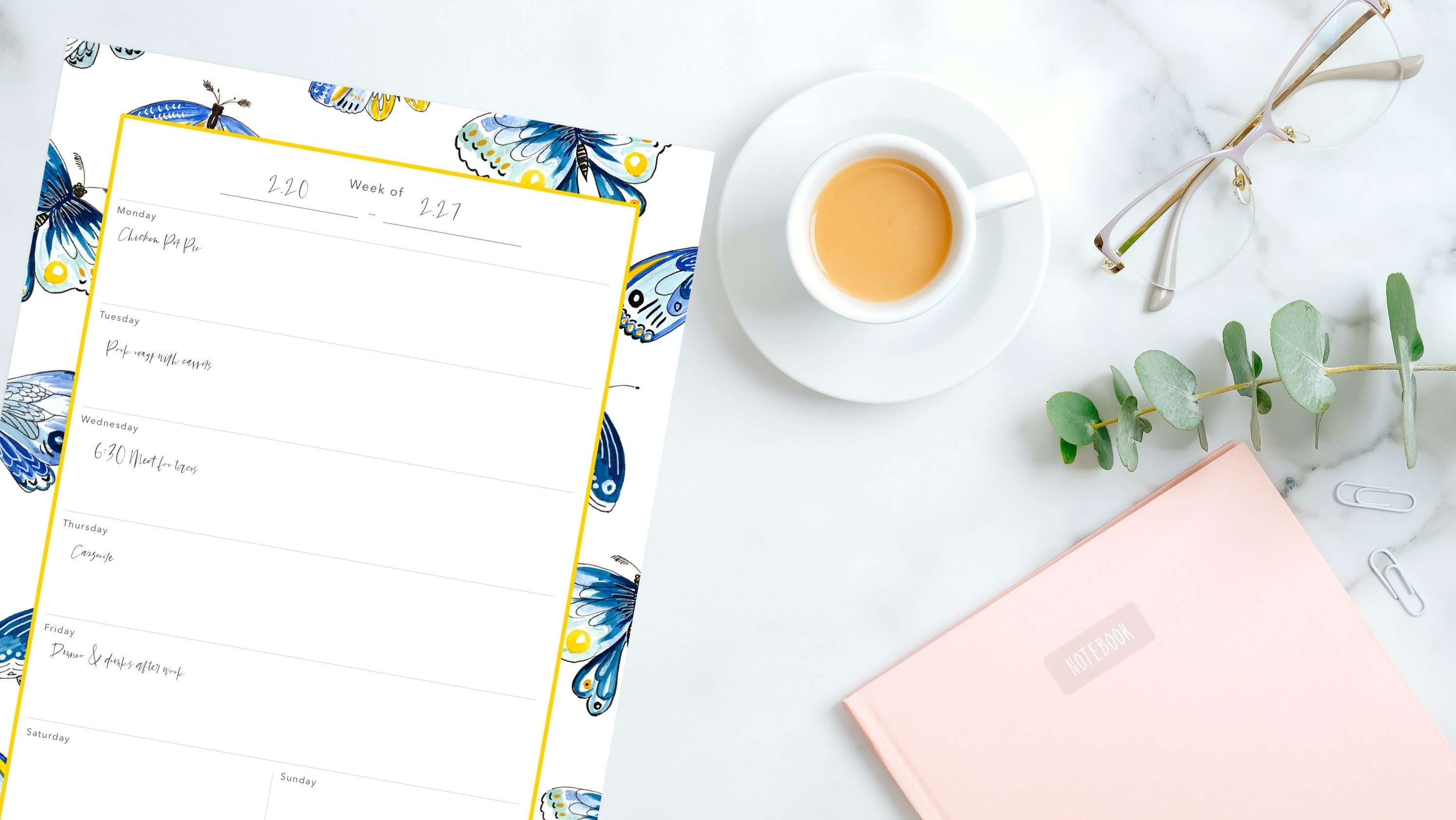 Printable Weekly Planner, 8.5x11 Weekly Meal Prep Planner ...