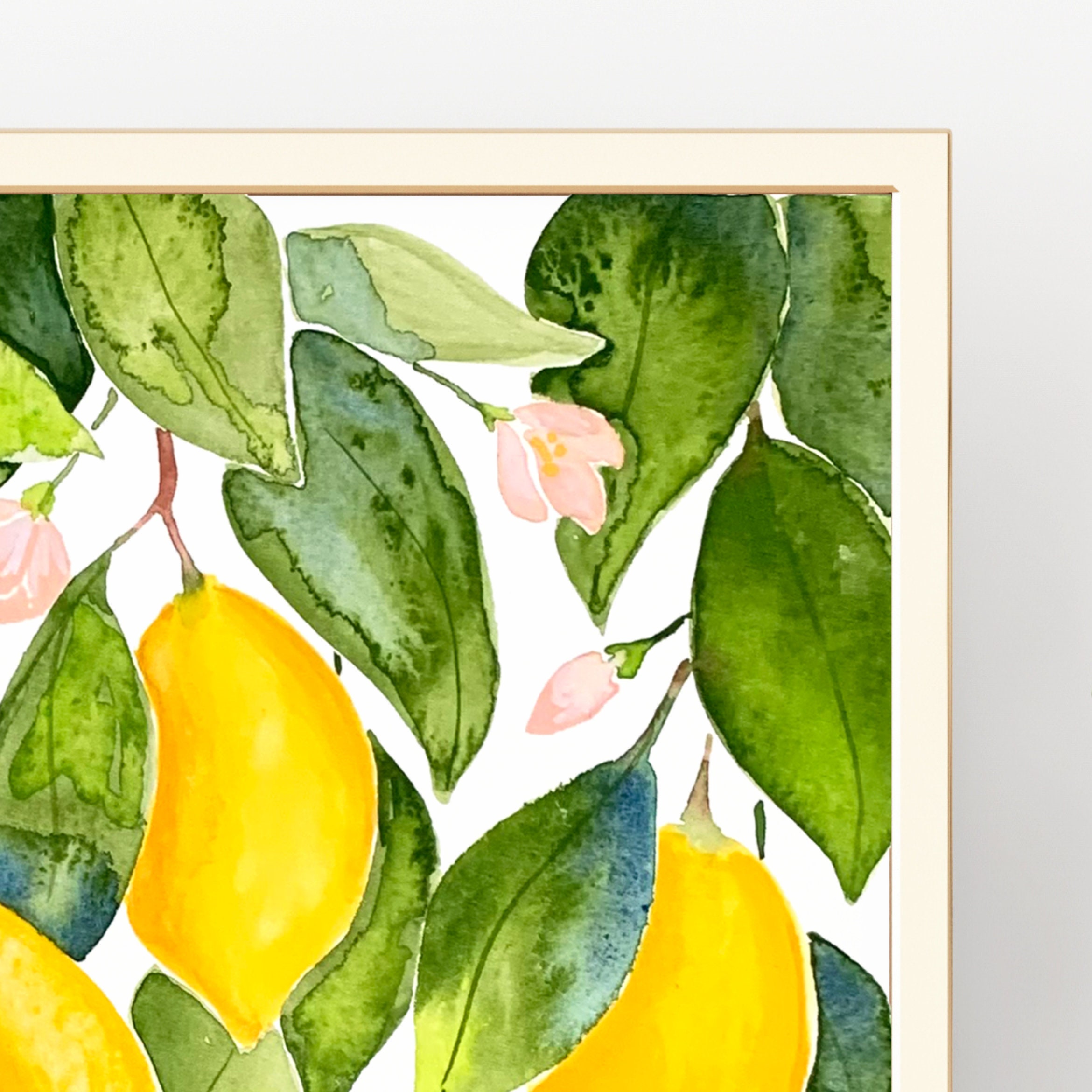 Watercolor Lemon Tree, Spring Fruit Floral Painting, Digital Art Print ...
