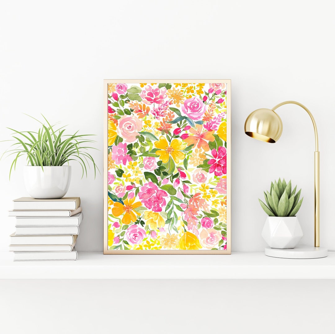 Printable Spring Flower Wall Art for Boho and Vintage Decor, Peonies ...
