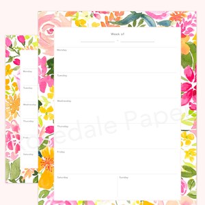 Printable Weekly Planner, 8.5x11 or 11x8.5 Weekly Meal Prep Planner ...
