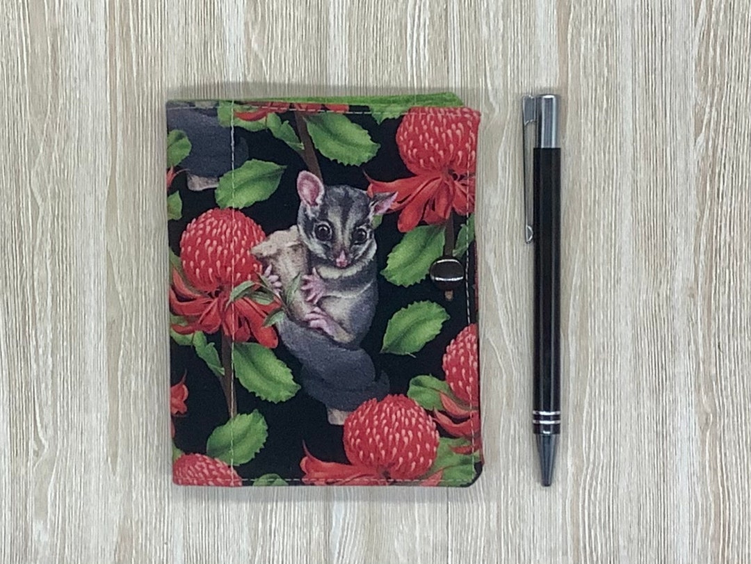Possums Fabric Notebook Cover. Refillable, Small Pocket Notepad. Snap ...