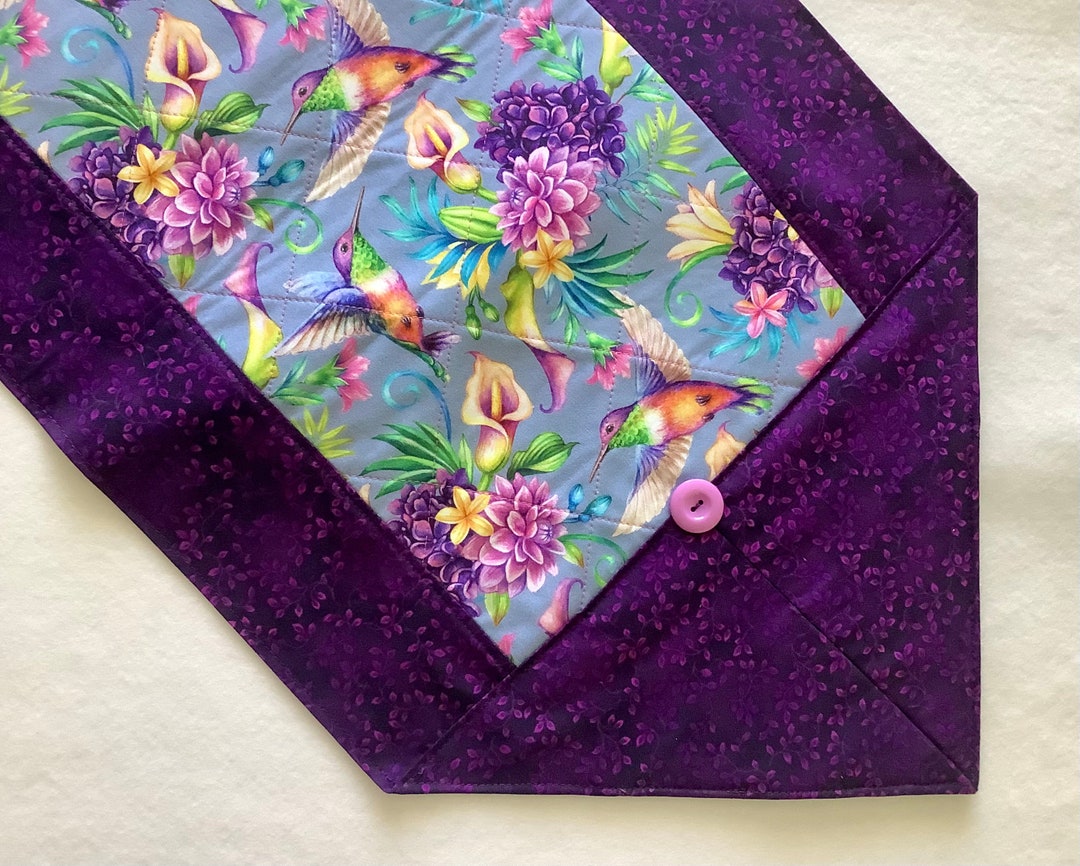 Hummingbird Table Runner/table Centre. Fabric, Padded and Quilted ...