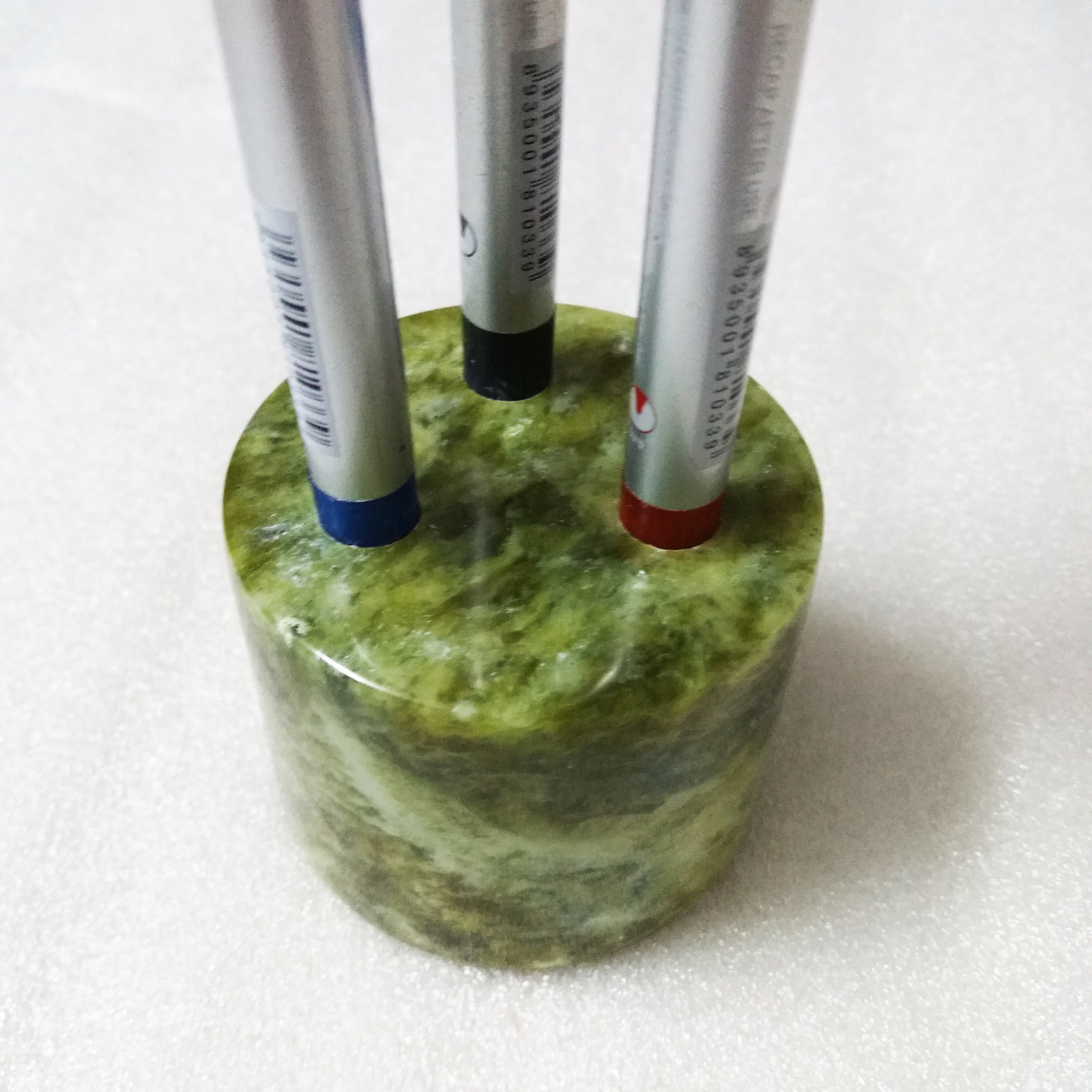 Serpentine Pen Holder for Desk, Stone Paperweight, Mindfulness Gifts ...