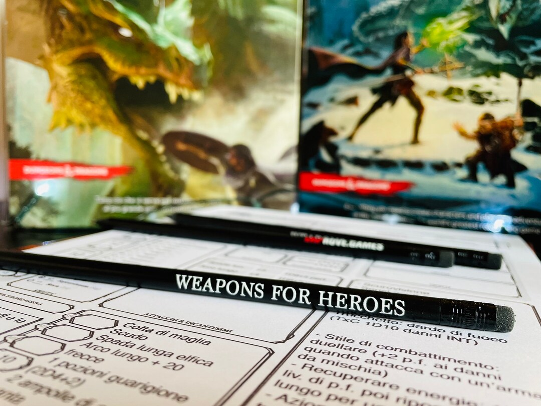 Role Play Games Rpg Pencil WEAPONS FOR HEROES - Etsy