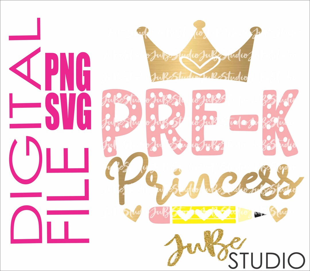 Back to School Svg, Pre K Princess Svg, Back to School Png, Prek Png ...